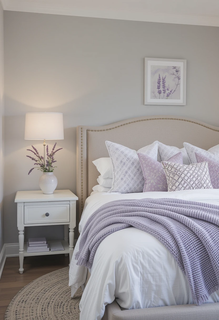 17 Soft Lavender and Gray Bedroom Ideas for a Relaxing Space - Cozy ...
