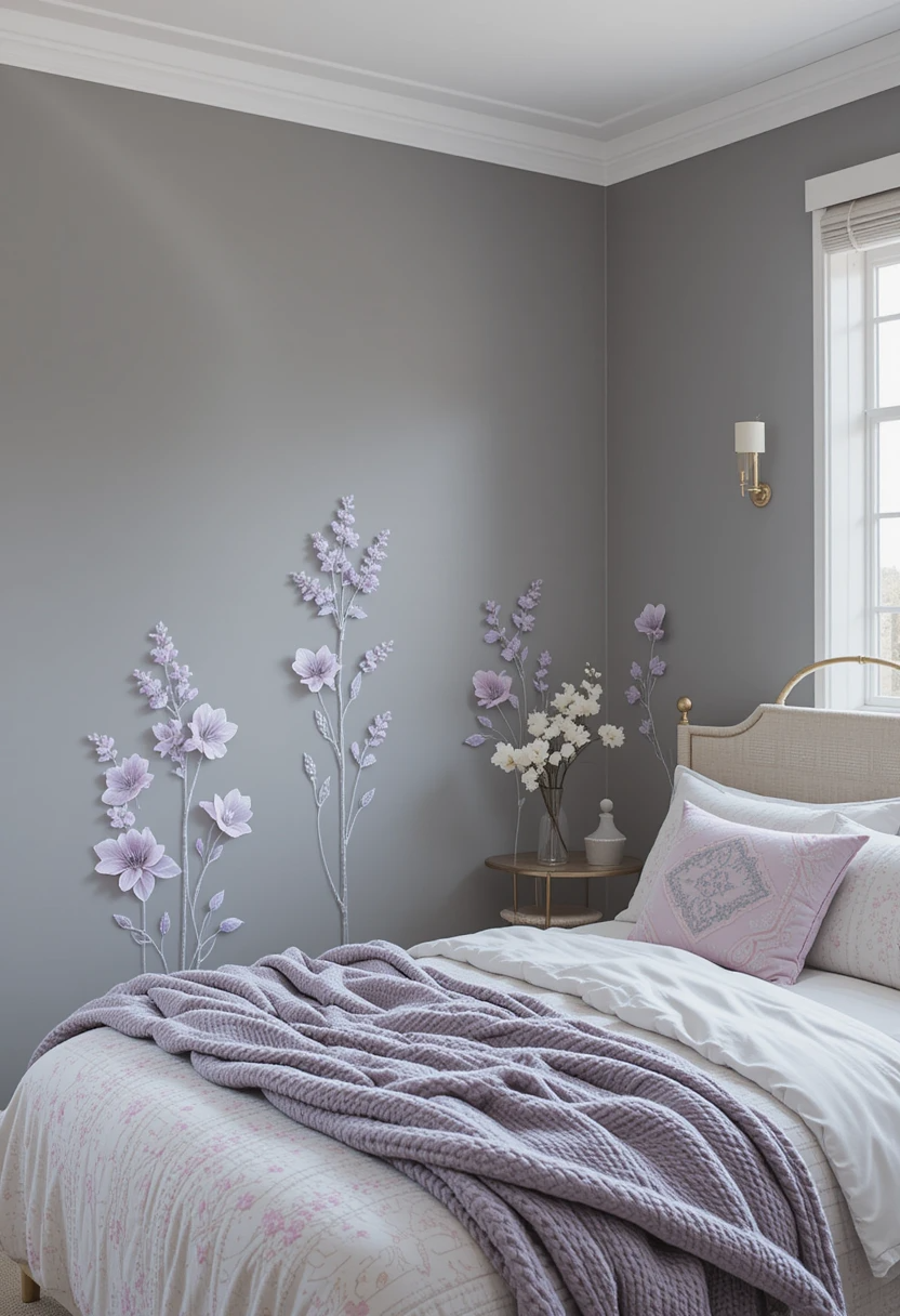 17 Soft Lavender and Gray Bedroom Ideas for a Relaxing Space - Cozy ...